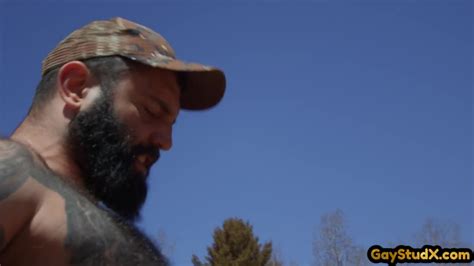 Military Bear Hunk Bareback Fucks Bottom Outdoor On Quad