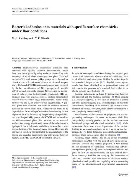 Pdf Bacterial Adhesion Onto Materials With Specific Surface