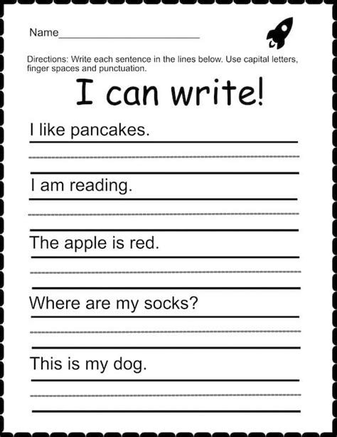Printable Sentence Writing Worksheets Printablelib