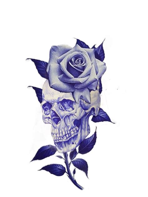 Skull And Rose Tattoo Design
