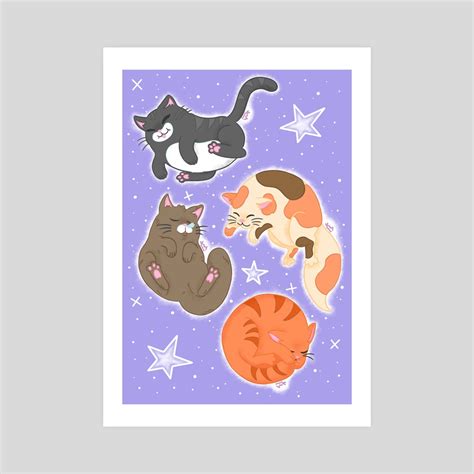 Starry Cats Assemble An Art Print By Bunbun Land Inprnt
