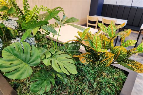 상가 인테리어 마라탕 맞춤 박스 플랜트 식물장식 인조조화 제작 큐브디자인