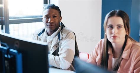 University Computer And Students With Education Listening And