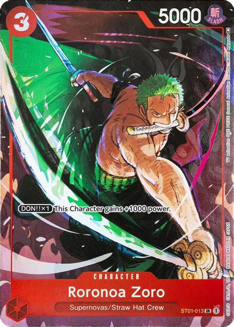 Roronoa Zoro Op01 001 Alternate Art One Piece Promotion Cards