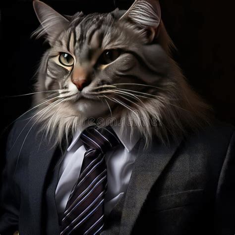 Gato Con Traje Y Corbata Imagen De Archivo Imagen De Mascota 299943605