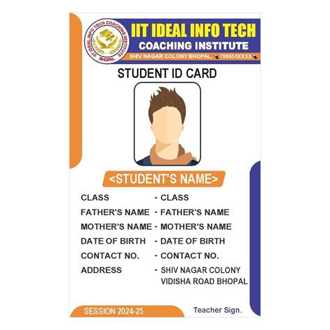 Id Card Format For School Students No 06