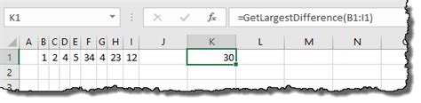excel how to find the max absolute sequential difference of two