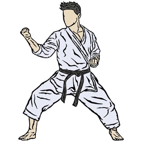 Ilustración Técnica De Karate Vectorial Pose Icono Del Logotipo A Todo