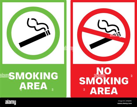 Smoking Area And No Smoking Sign Smoking Area And No Smoking Area