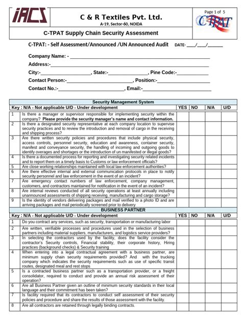 Internal Audit Ctpat Crt Pdf