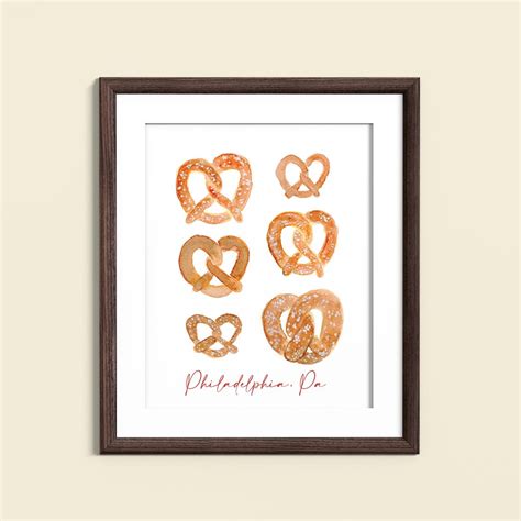 Philly Soft Pretzel Art Print 8x10 Soft Pretzels Print Etsy