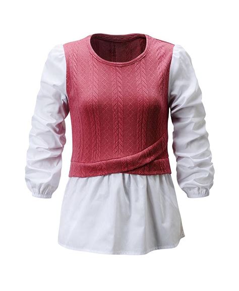 Colette Lilly Big Girls Poplin Long Sleeve 2 In 1 Top Macys