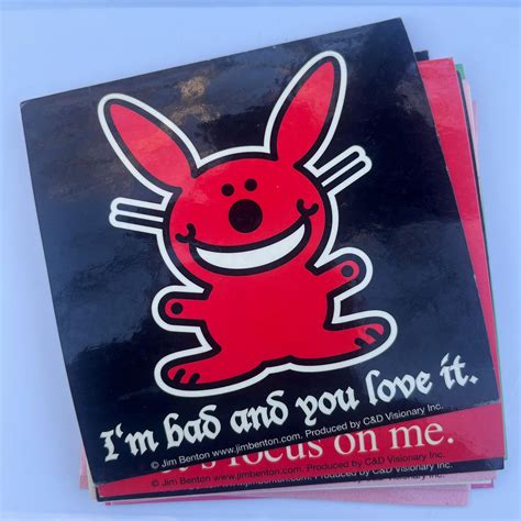 Early 2000s Vintage Happy Bunny Stickers 2000s Memorabilia