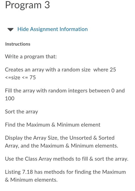 Solved Program 3 Hide Assignment Information Instructions