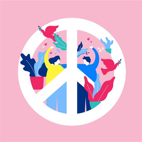 Peace And Love Vector Illustration 255976 Vector Art At Vecteezy