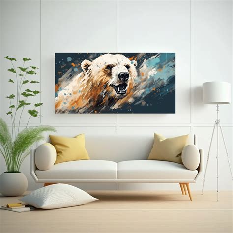 Cuadro Vanguardia Contraste Oso Polar En Tonos Beige Y Tiza Decocuadros