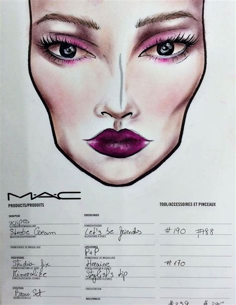 Mac Facechart In 2025 Mac Face Charts Face Chart Dope Makeup