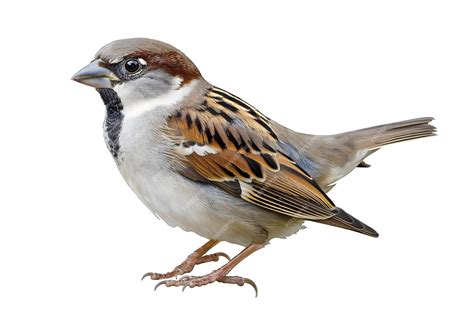 Premium Photo Closeup Portrait Of A House Sparrow On White Background