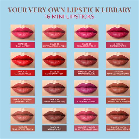 Just Herbs Ayurvedic 16 Shades Micro Mini Lipsticks Kit