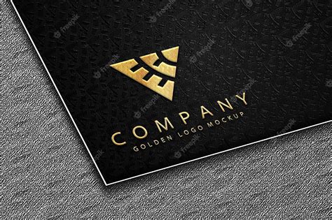 Premium Psd Luxury Gold Logo Presentation On Black Paper Texture