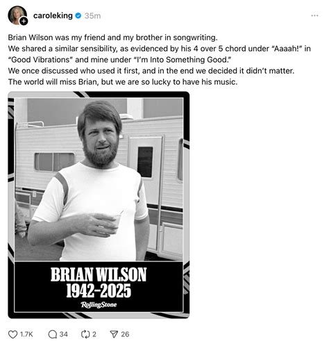 Brian Wilson Remembered By Carole King Mick Fleetwood John Cale Bob