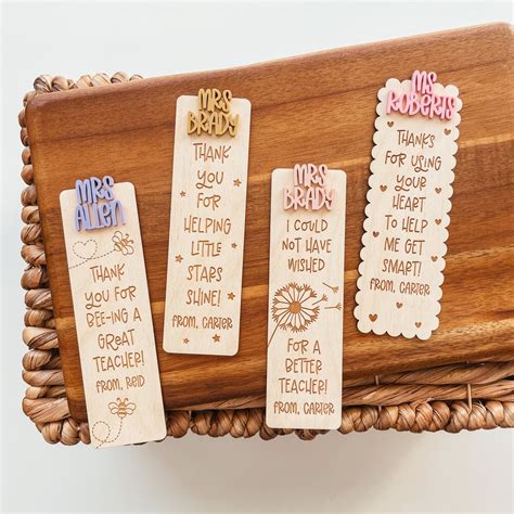 Custom Teacher Name Bookmark Personalized Teacher Bookmark Engraved