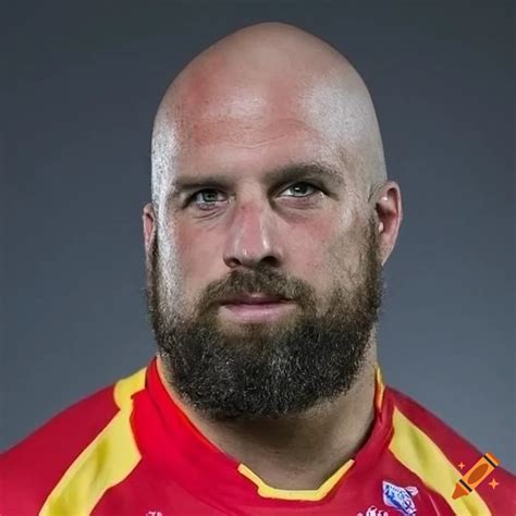 Portrait Of A Bearded Rugby Player