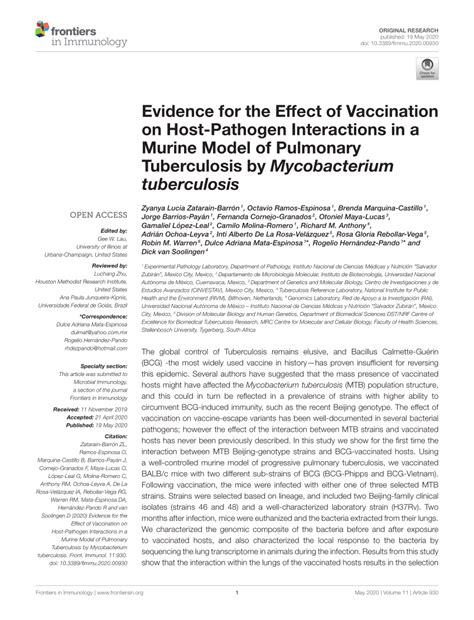 Pdf Evidence For The Effect Of Vaccination On Host Pathogen