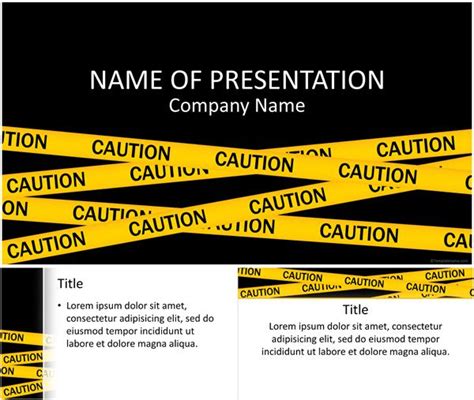 Caution Ribbon Powerpoint Template Templateswise Com Powerpoint