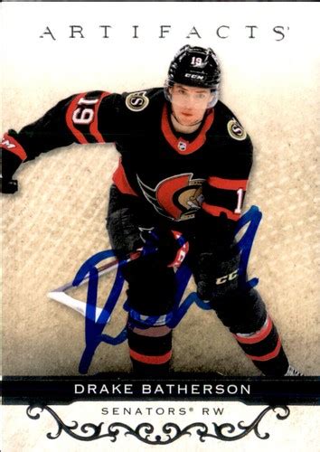 Drake Batherson Signed Autograph 2122 Upper Deck Artifats Card Ottawa