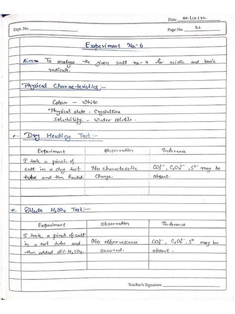 Chemistry Practical No 6 And 7 Pdf