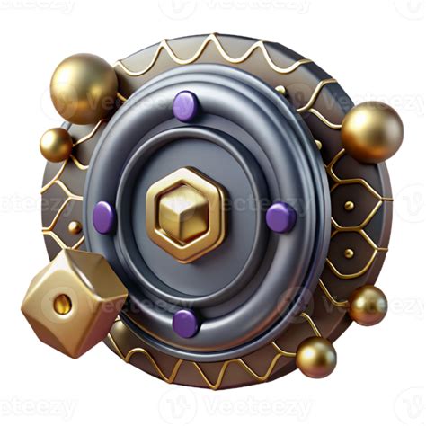 Extraordinary Abstract Cipher Disk Isolated Metallic Sheen Genuine