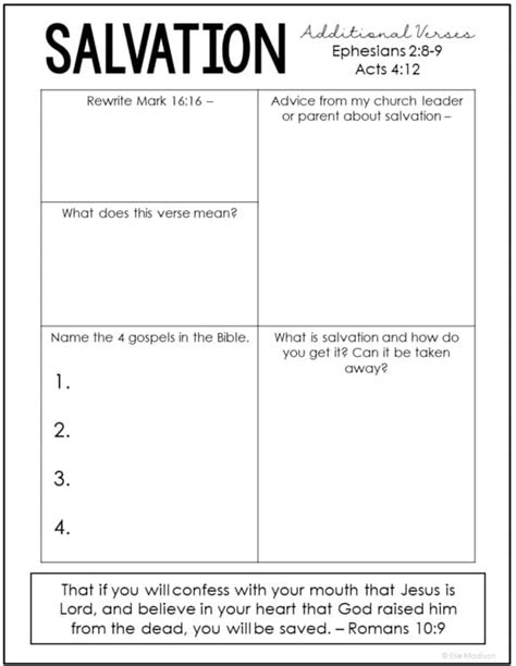 Salvation Bible Lesson For Teens Sunday School Discussion Activity