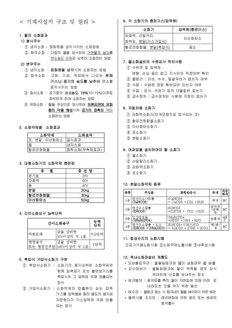 소방설비기사 기계 구조 및 원리 핵심 요점정리pdf 1
