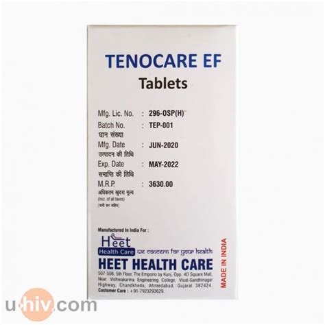 Generic Atripla Tenocare Ef Buy At Profitable Price In India