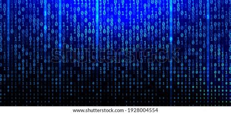 Stream Binary Matrix Code On Screen Stock Vector Royalty Free