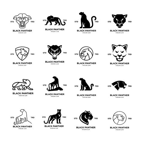 Ilustração Vetorial De Design De Logotipo De ícone De Phanter Preto