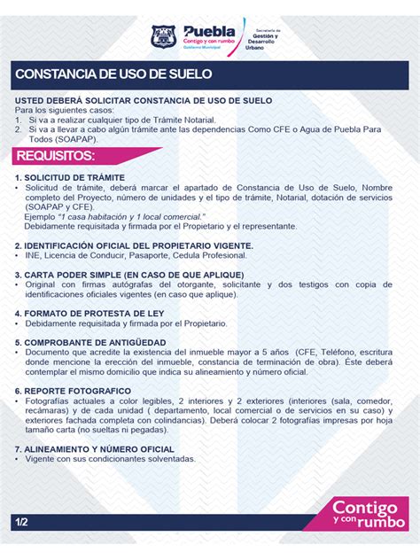 Constancia De Uso De Suelo Pdf