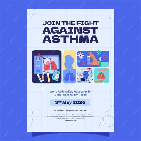 Free Vector Flat World Asthma Day Vertical Poster Template