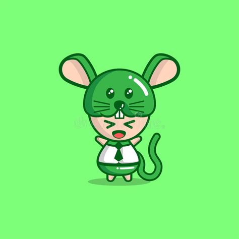 Cute Mouse A Girl Uses A Mouse Costume And Looks Very Cute Stock