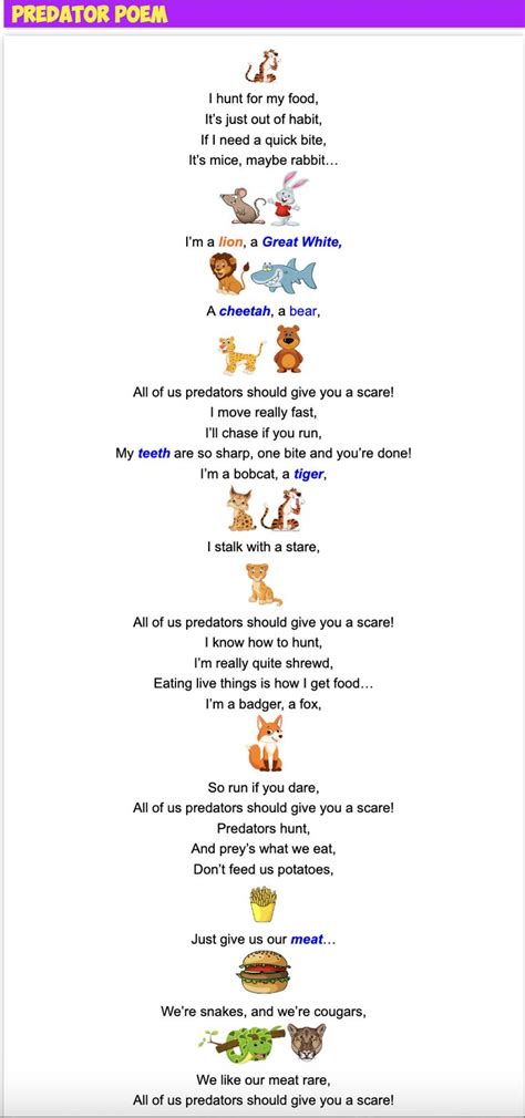 Predators A Science Poem