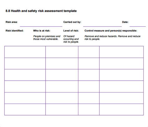 Health And Safety Risk Assessment Template Excel Free Math Worksheet