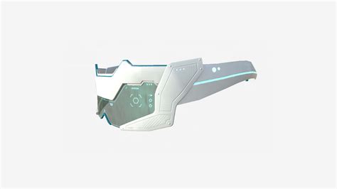 Sci Fi Glasses Visor Model F 01 White And Blue By Gsommer