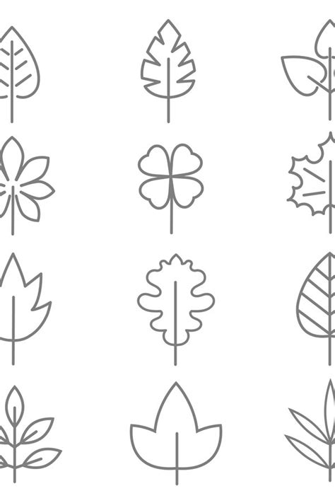 Leaf Thin Line Vector Icons