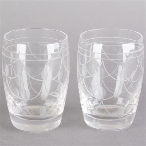 Pair Of Etched Drinking Glasses Antique Auctions America