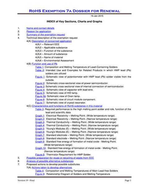 Fillable Online Rohs Exemptions Oeko Rohs Exemption 7a Dossier For