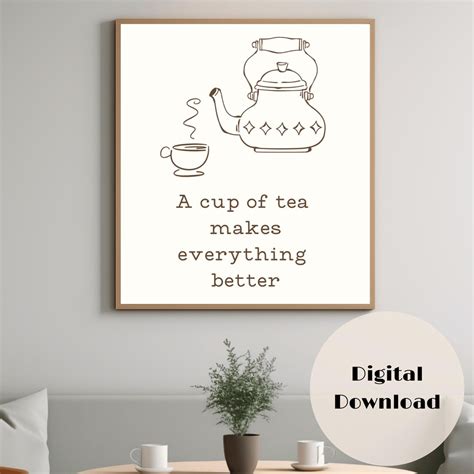 Printable Tea Art Digital Art Kitchen Decor Printable Wall Art For