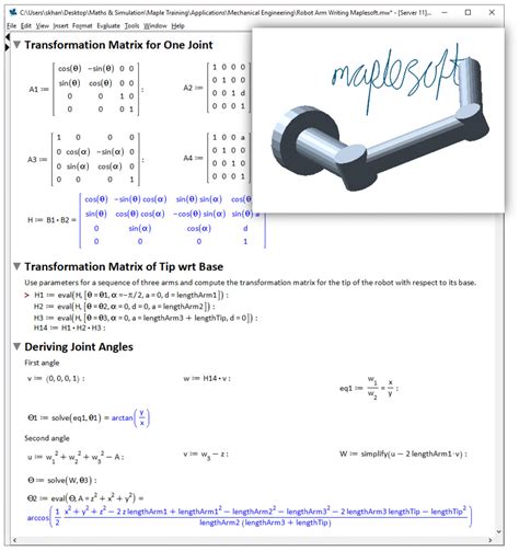 Download The Maple Application Robot Arm Writing Maplesoft”