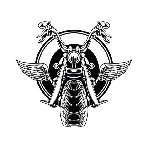 Motorcycle Vector Bnw Premium Vector