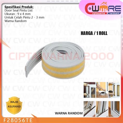 Jual Door Seal List Peredam Kedap Suara Karet Pintu Kayu Almunium 9x4mm